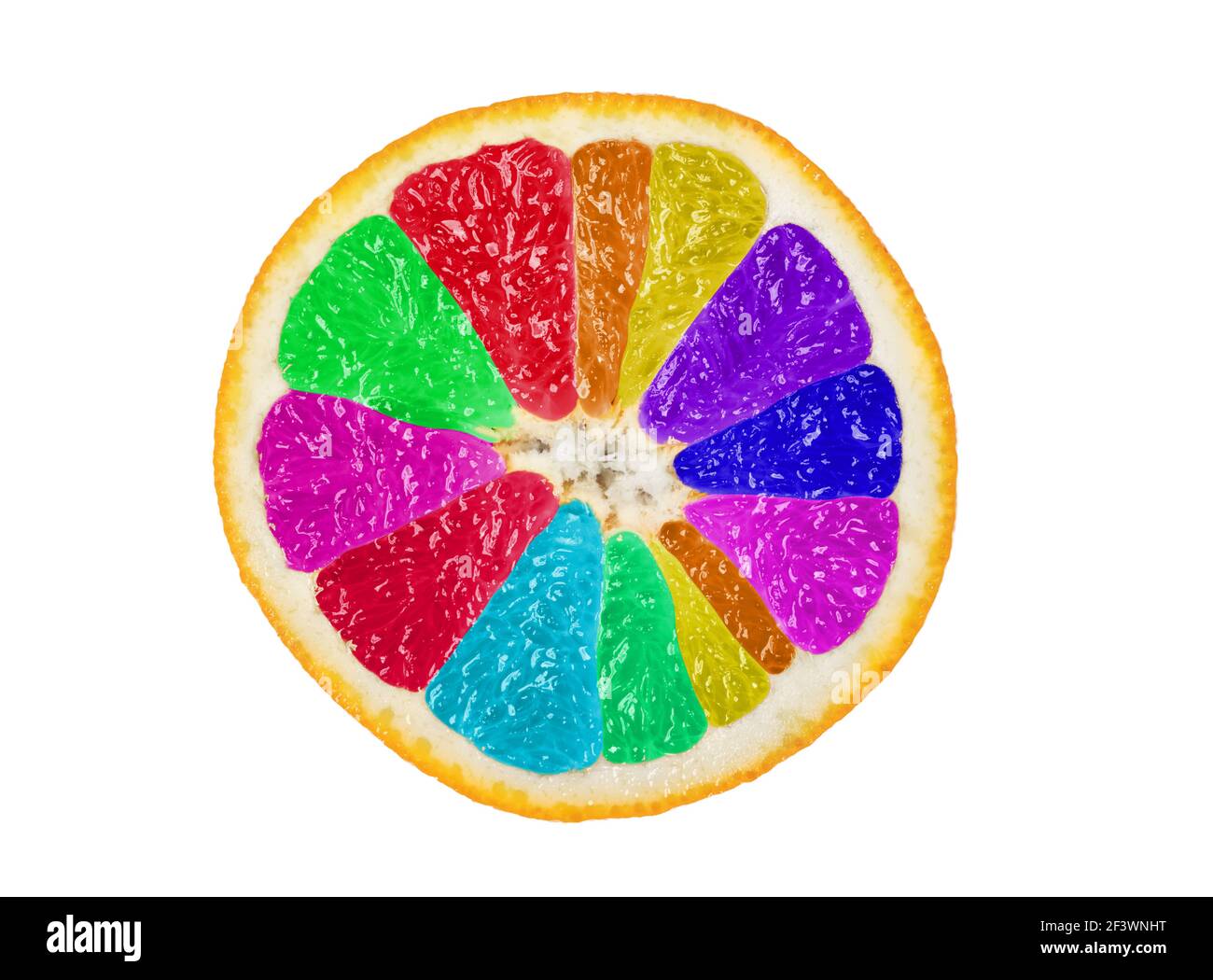 Weird looking cut of orange fruit, isolated Stock Photo - Alamy