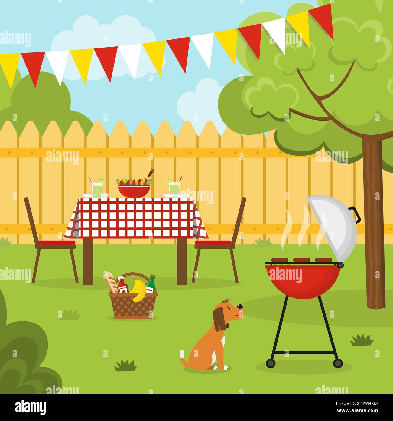 Outside dinner party Stock Vector Images - Alamy