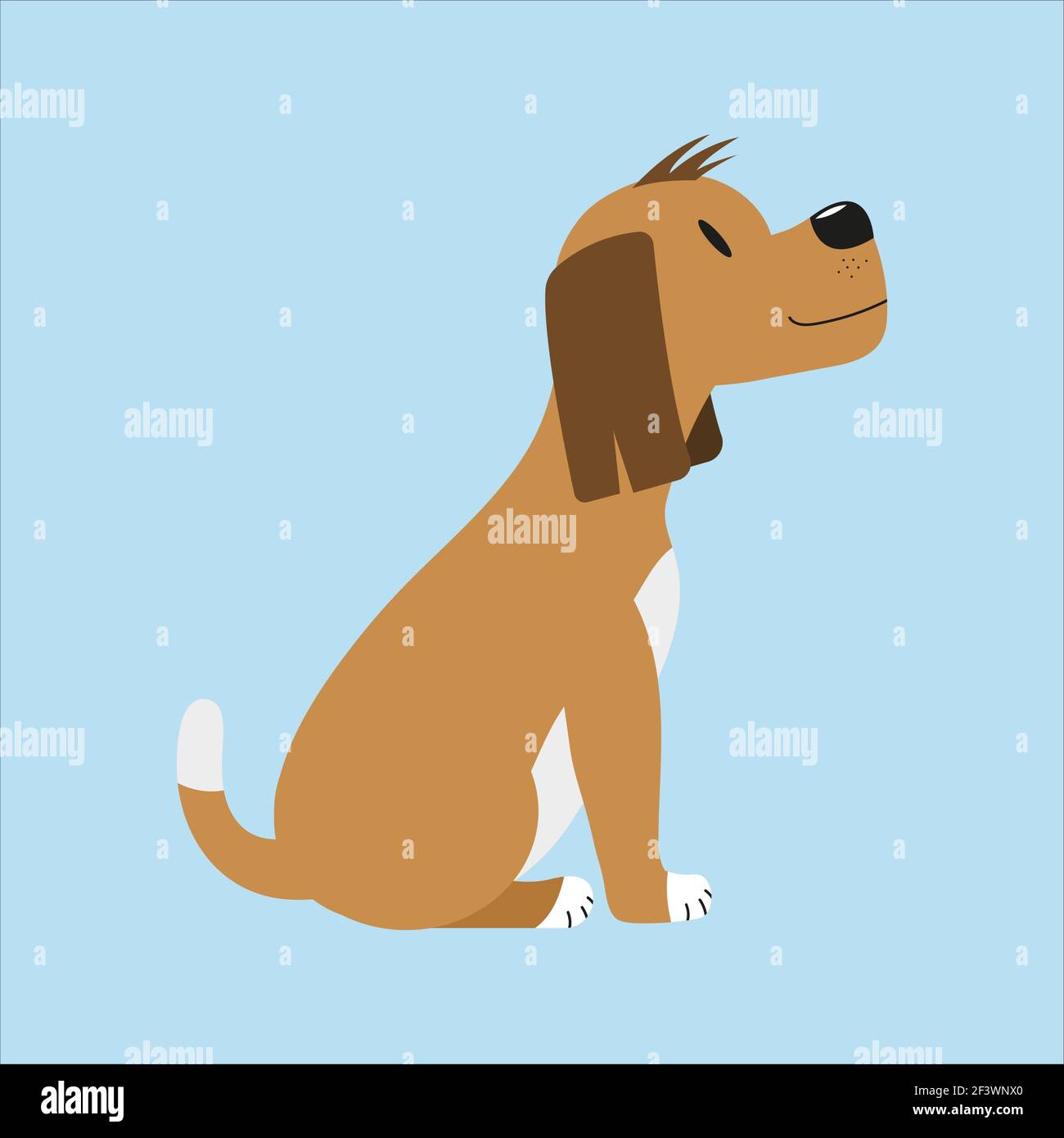 Cute puppy looking up Stock Vector Images - Alamy