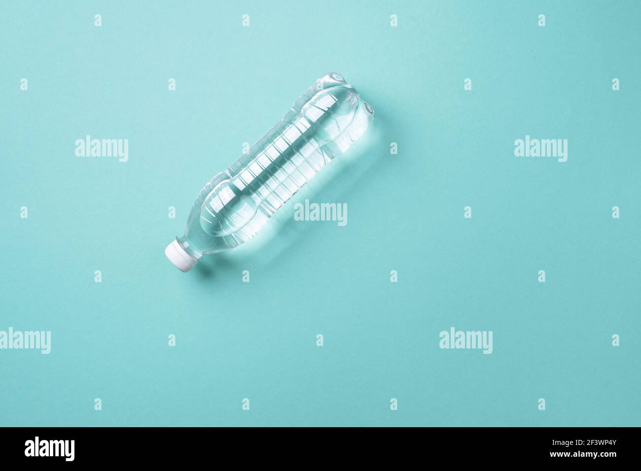 Pure water in bottle for healthy lifestyle. Top view. Copy space. Water ...