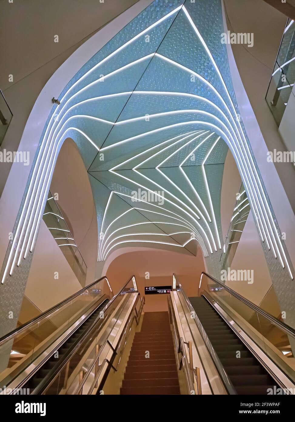 A view of modern interior designs in Doha Metro Station Stock Photo - Alamy