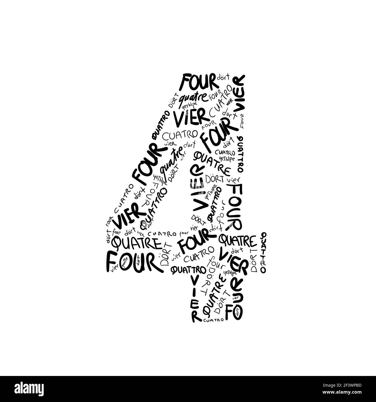 Number eight handwritten number eight Black and White Stock Photos ...