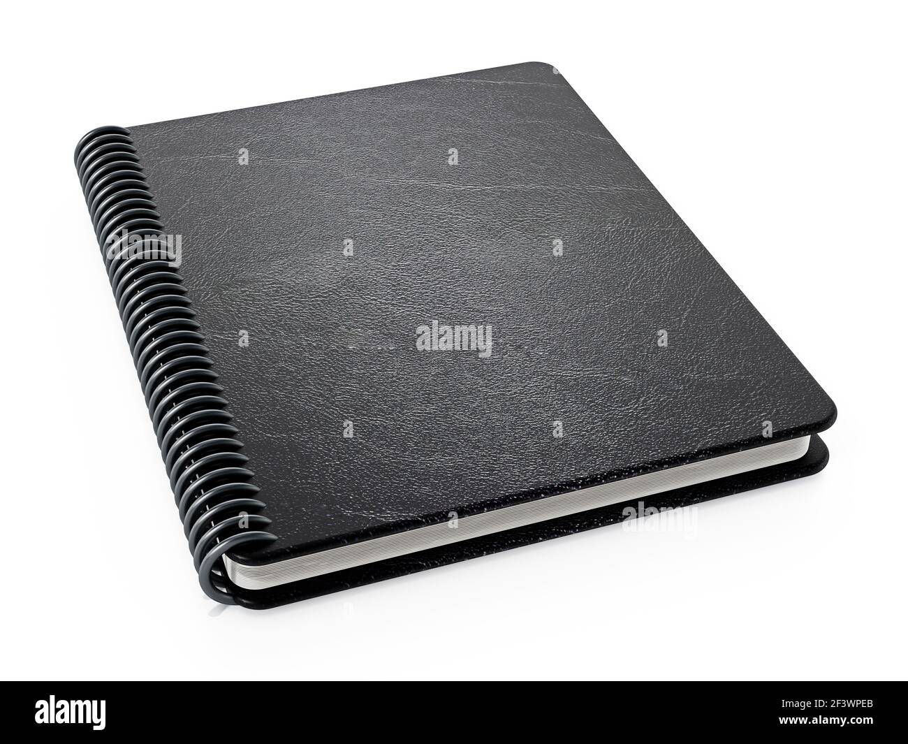 Black notepad isolated on white background. 3D illustration Stock Photo ...