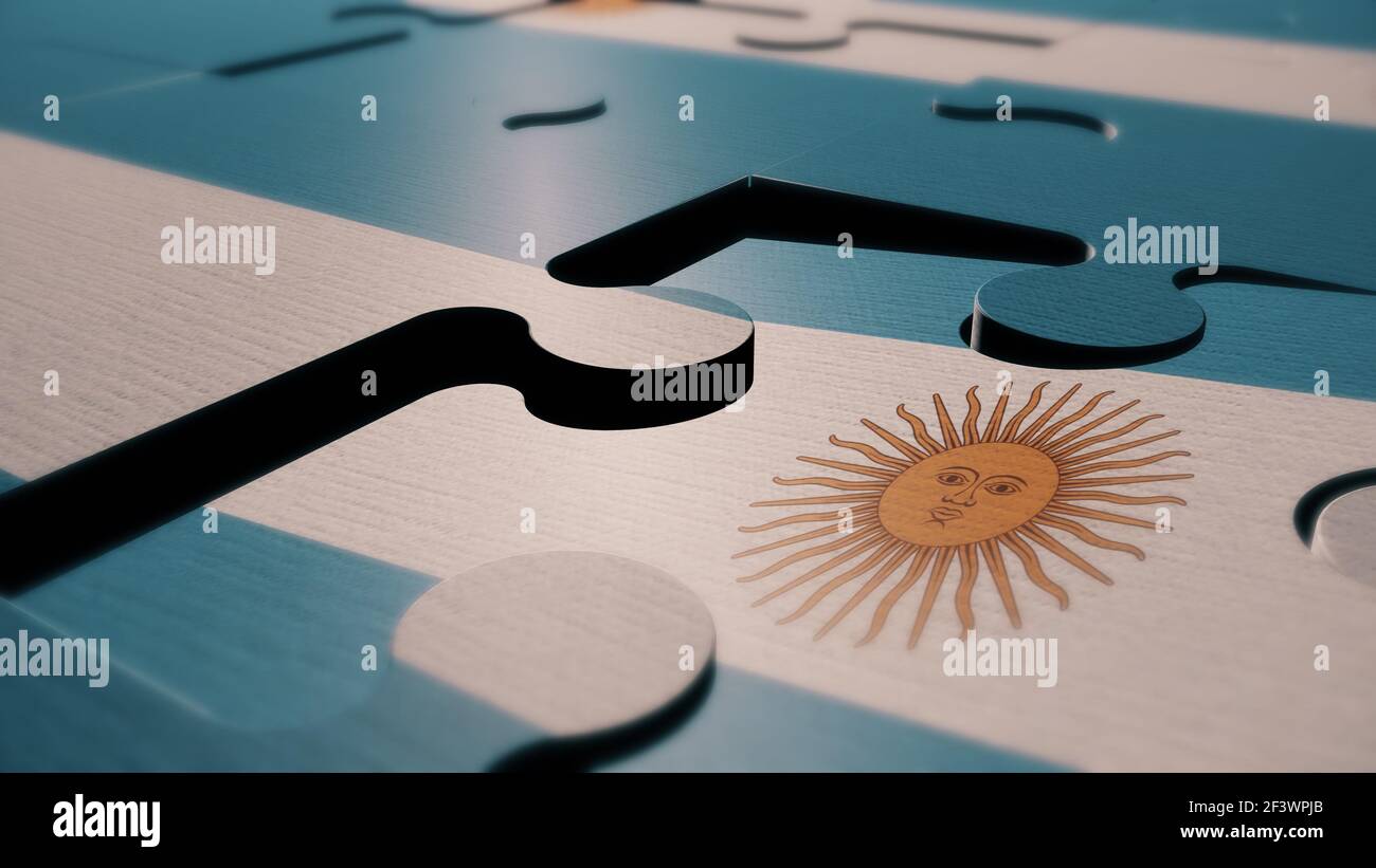 Argentina puzzle flag 3d render Stock Photo - Alamy