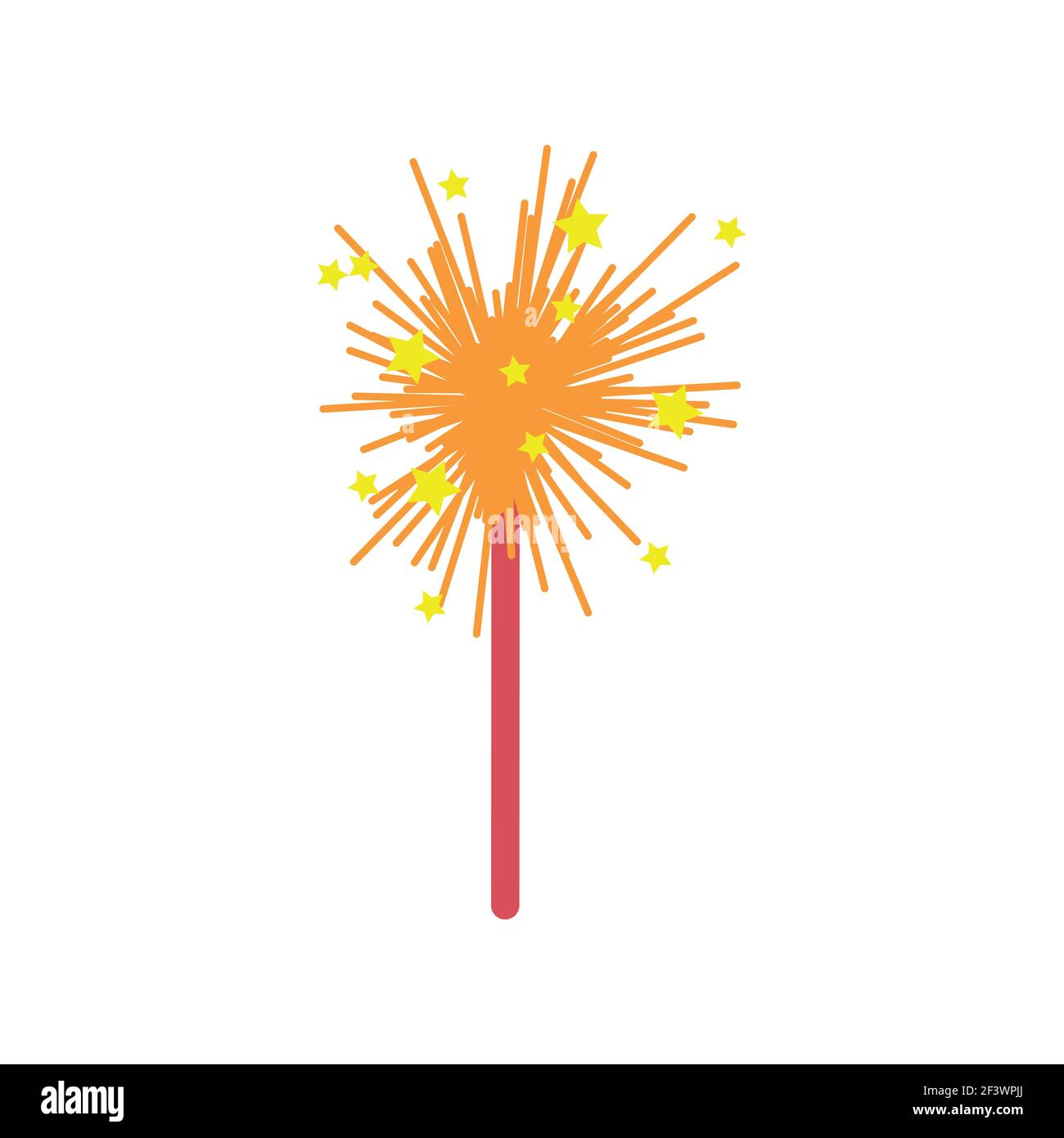 Sparkler vector illustration isolated on white background. pyrotechnics ...
