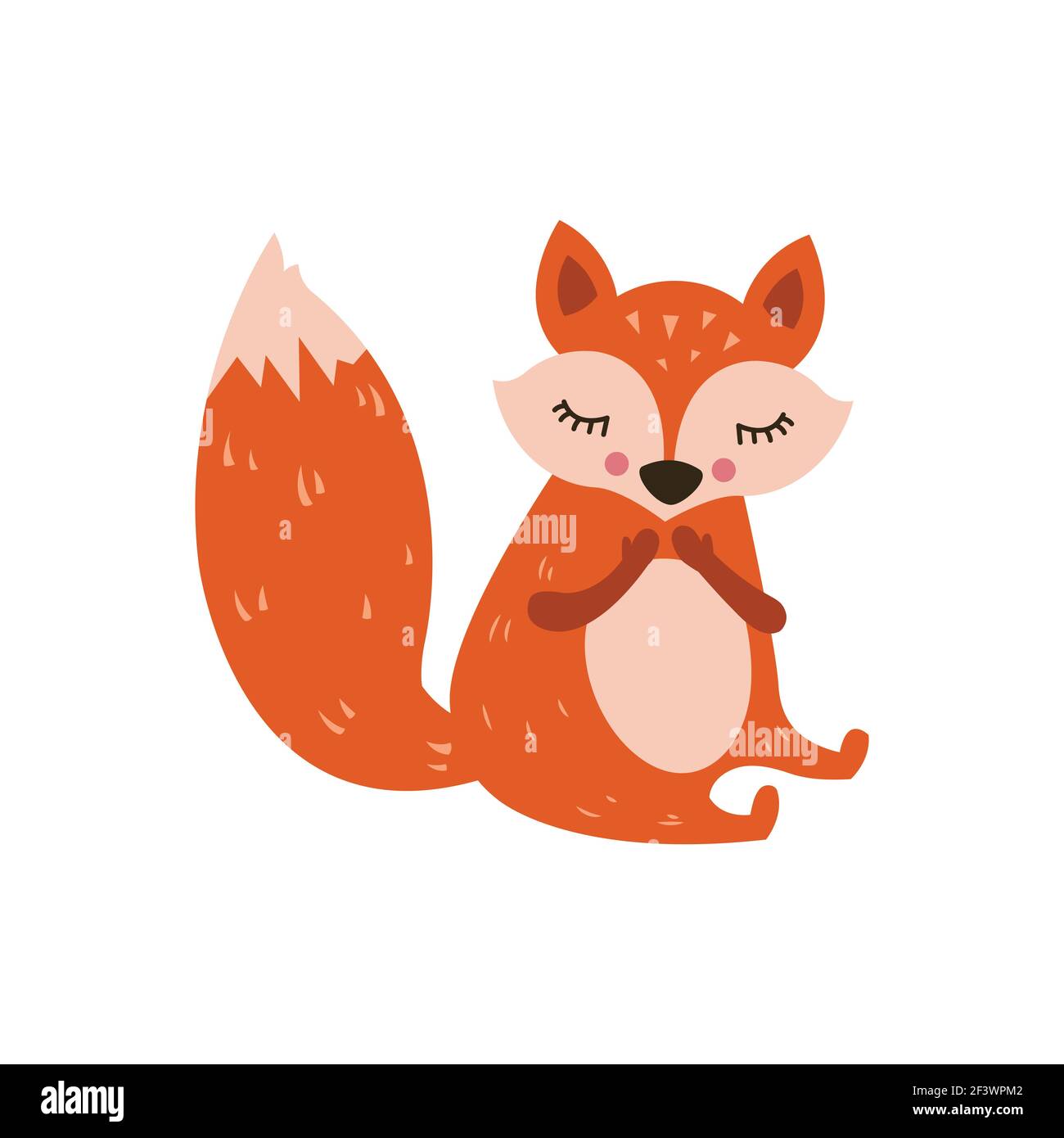 Cute fox. Vector illustration, eps on a white background Stock Vector ...