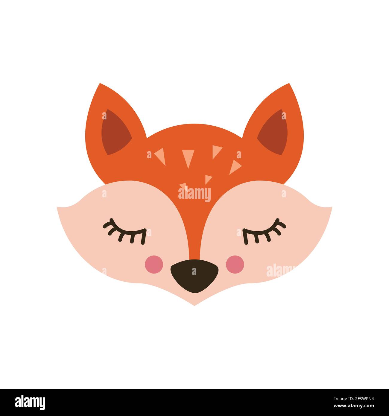 Cute fox. Vector illustration, eps on a white background Stock Vector ...