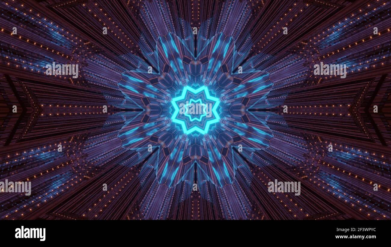 Abstract hi tech background with neon pattern 3d illustration Stock ...