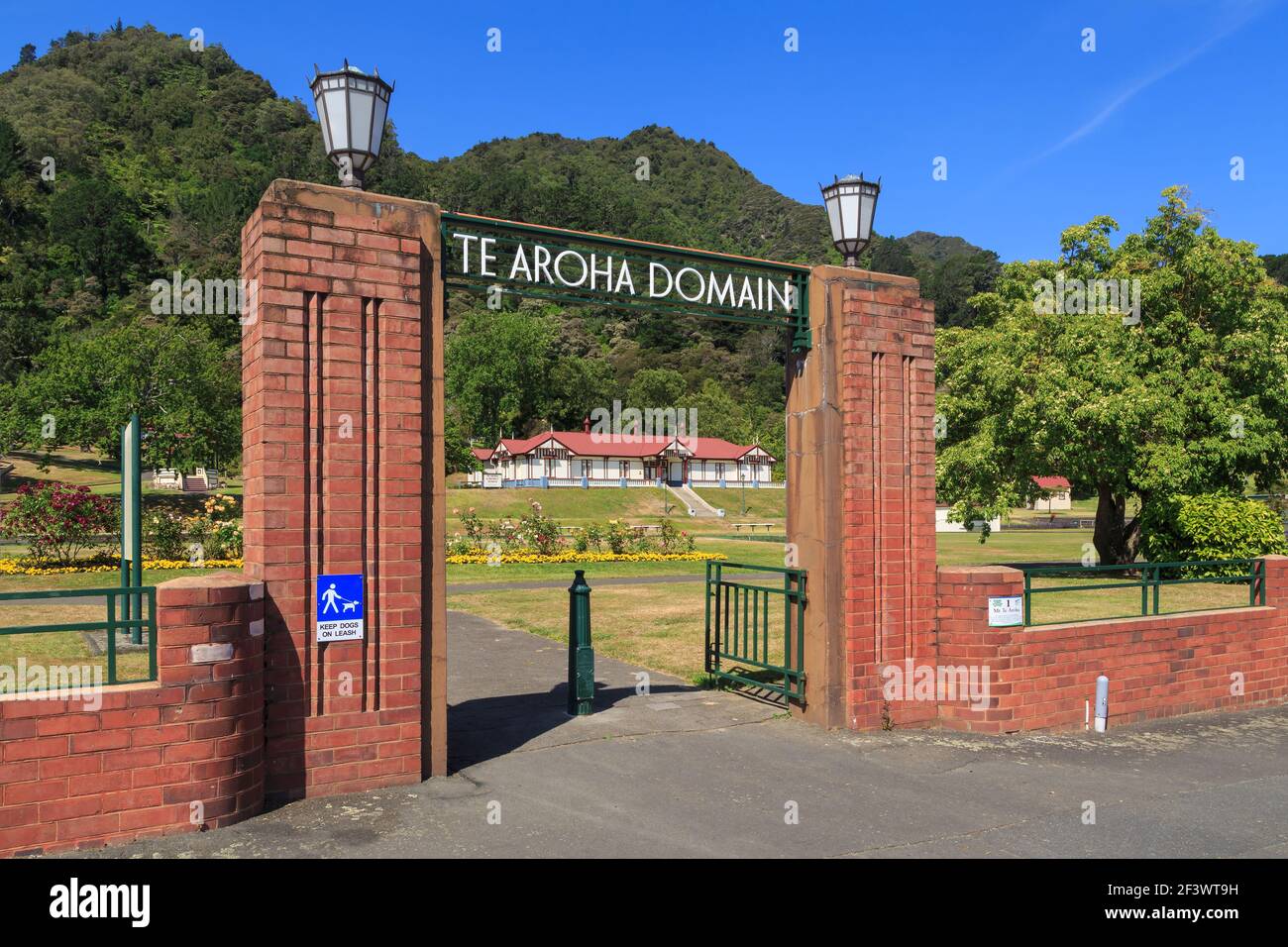 The Te Aroha Domain, Te Aroha, New Zealand. Formerly an Edwardian era ...