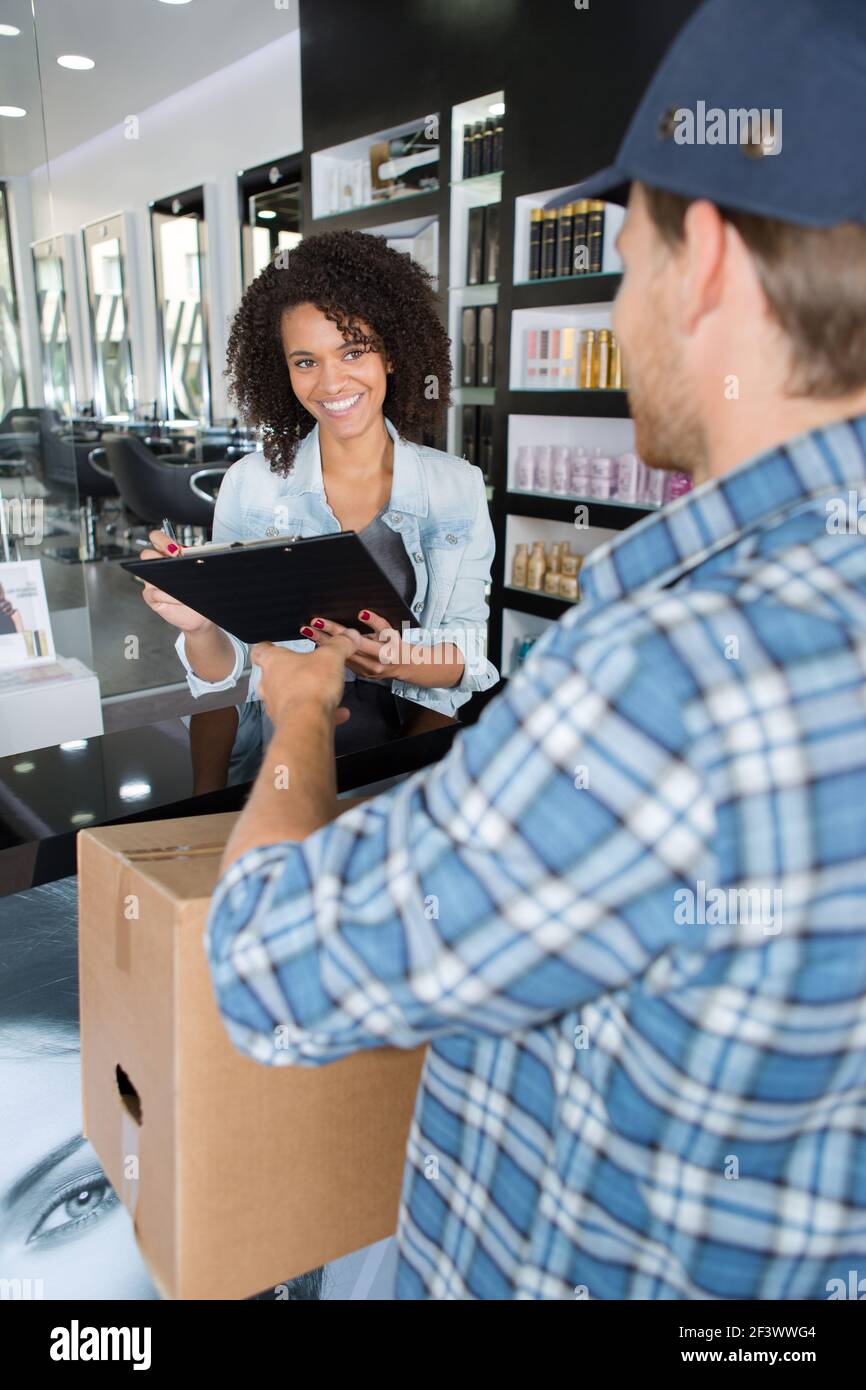 concept of delivering salon products Stock Photo - Alamy
