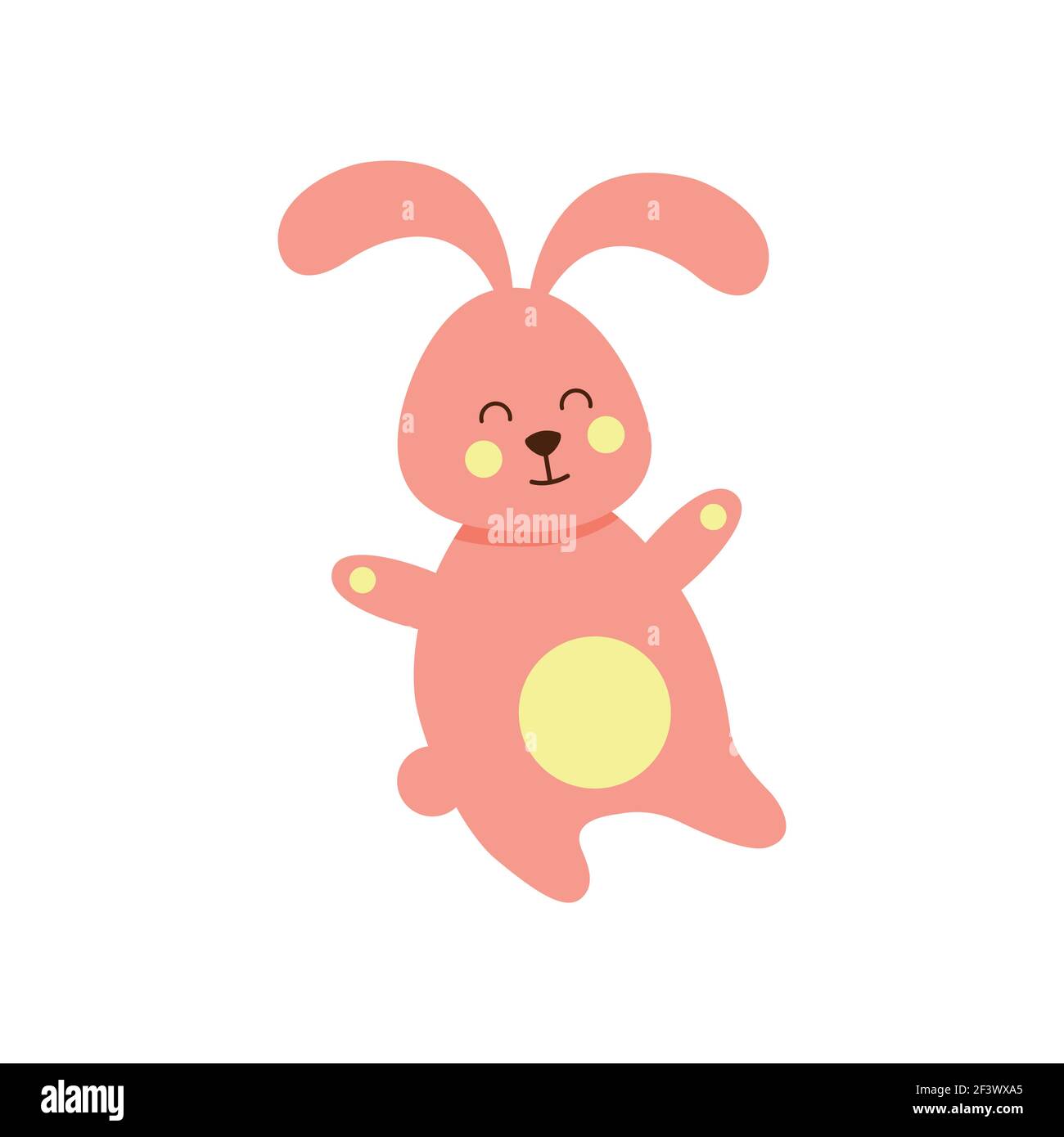 Pink Easter bunny. Easter bunny on a white background. Vector Stock ...