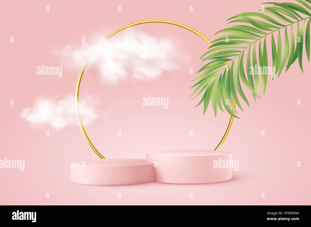 Pink geometric 3d podium Stock Vector Images - Alamy