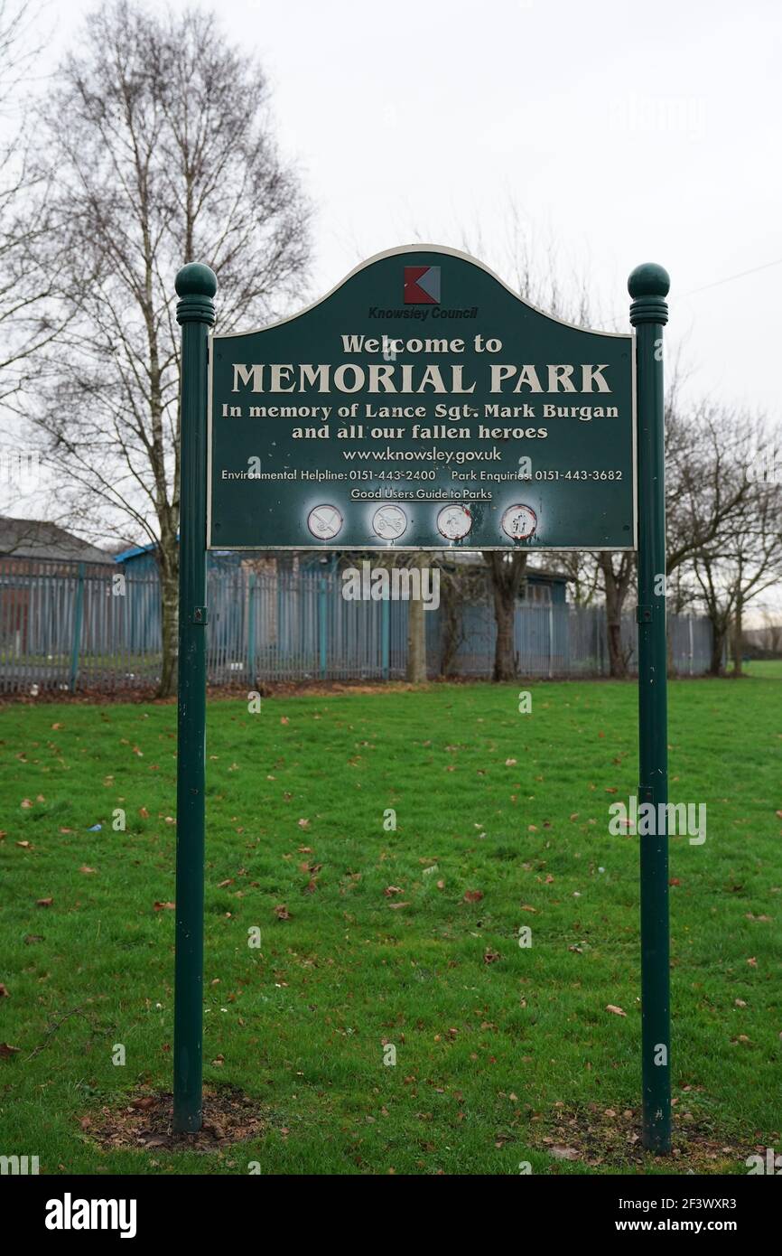 Memorial Park.Southdene Kirkby. Knowsley Stock Photo - Alamy