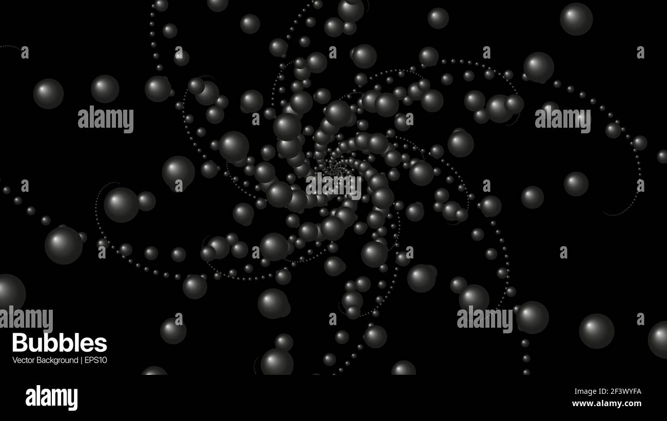 Bubbles Abstract Dark Vector Background. Vector illustration Stock ...