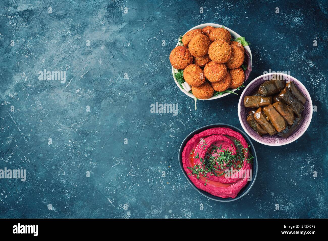 Mediterranean appetizer concept. Arabic traditional cuisine. Middle ...