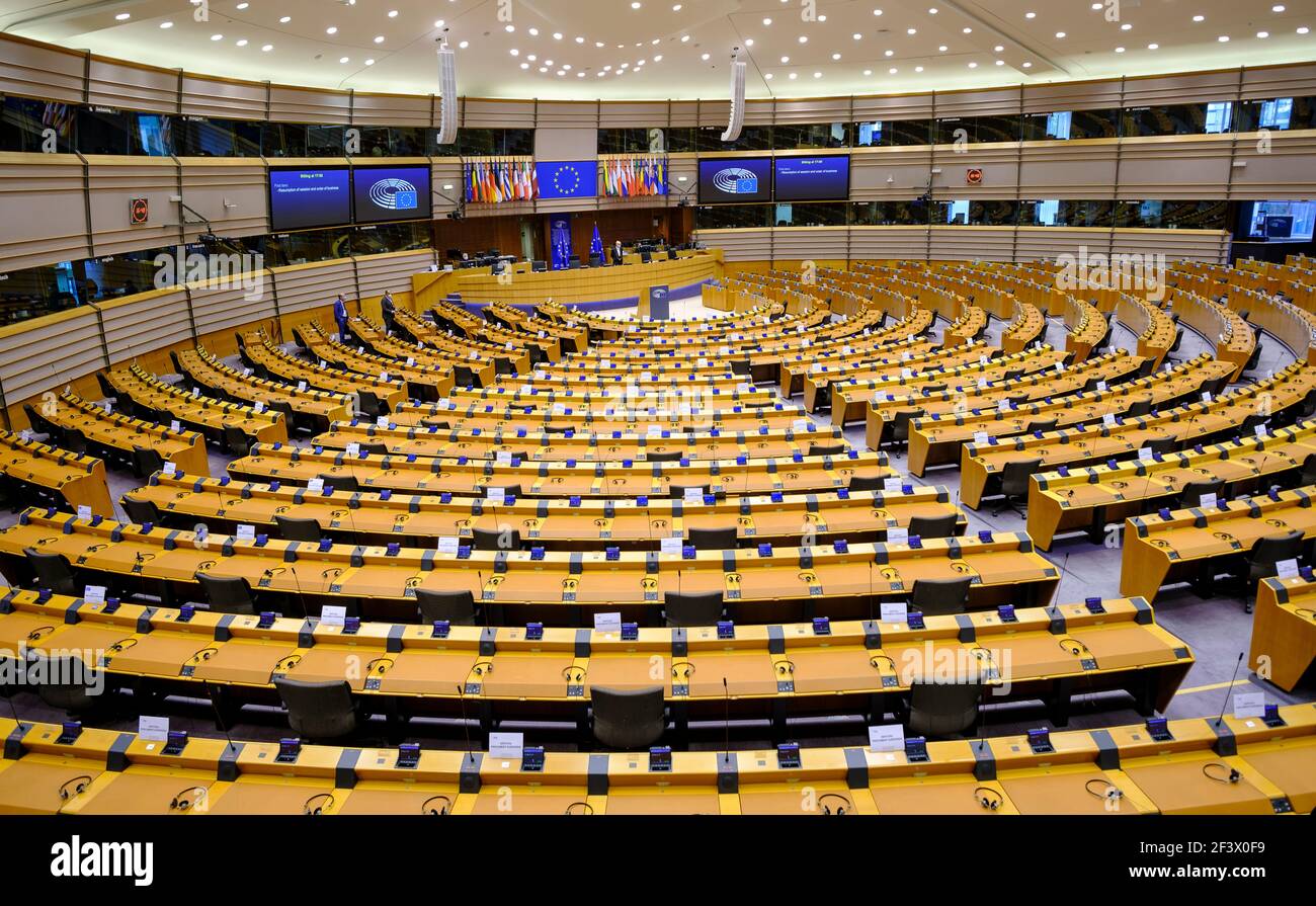 European parliament's hemicycle hi-res stock photography and images - Alamy