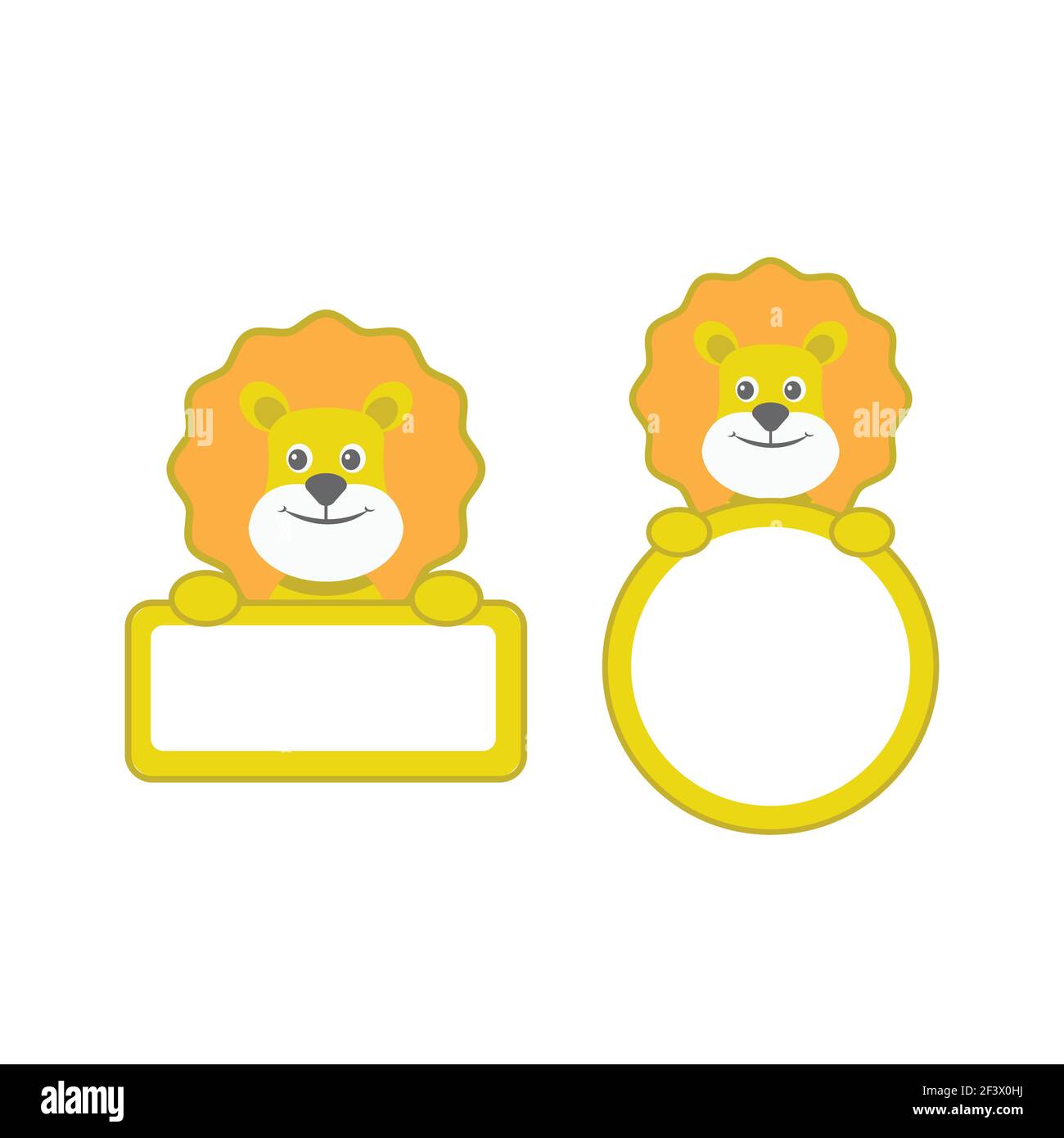 Photo frame with cartoon lion illustration design Stock Vector Image ...