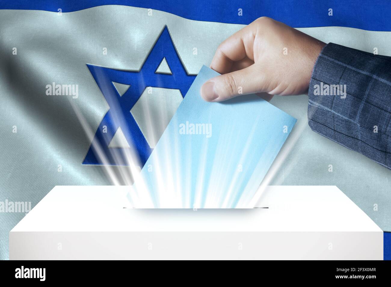 Israel - Voting On Ballot Box With National Flag Background Stock Photo ...
