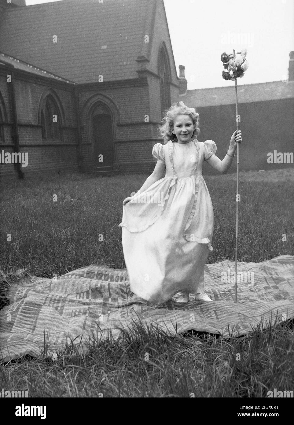 1958, historical, springtime and a young girl in her pretty parade ...