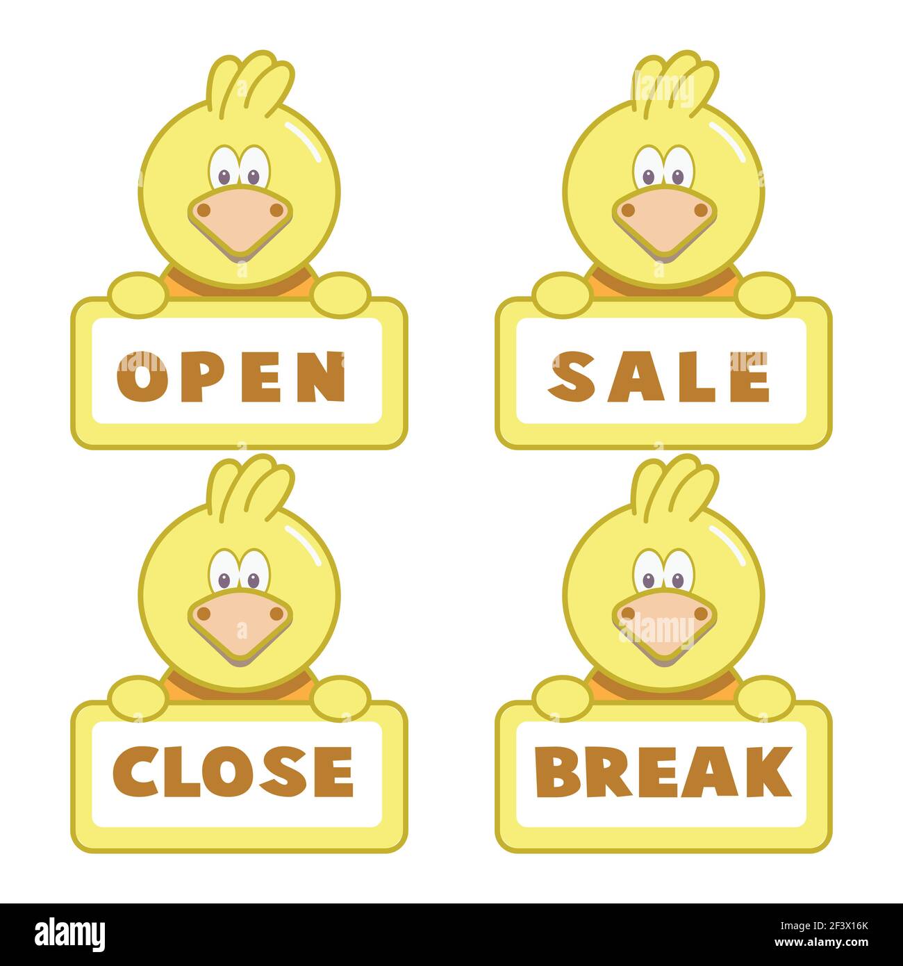 Open and closed board signs The sign is openly close, animal Vector ...