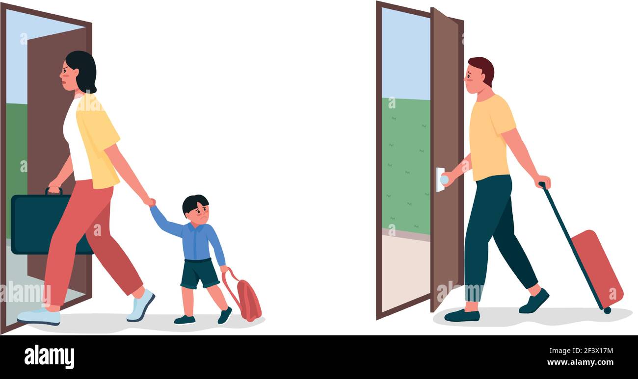 Child leaving home Stock Vector Images - Alamy
