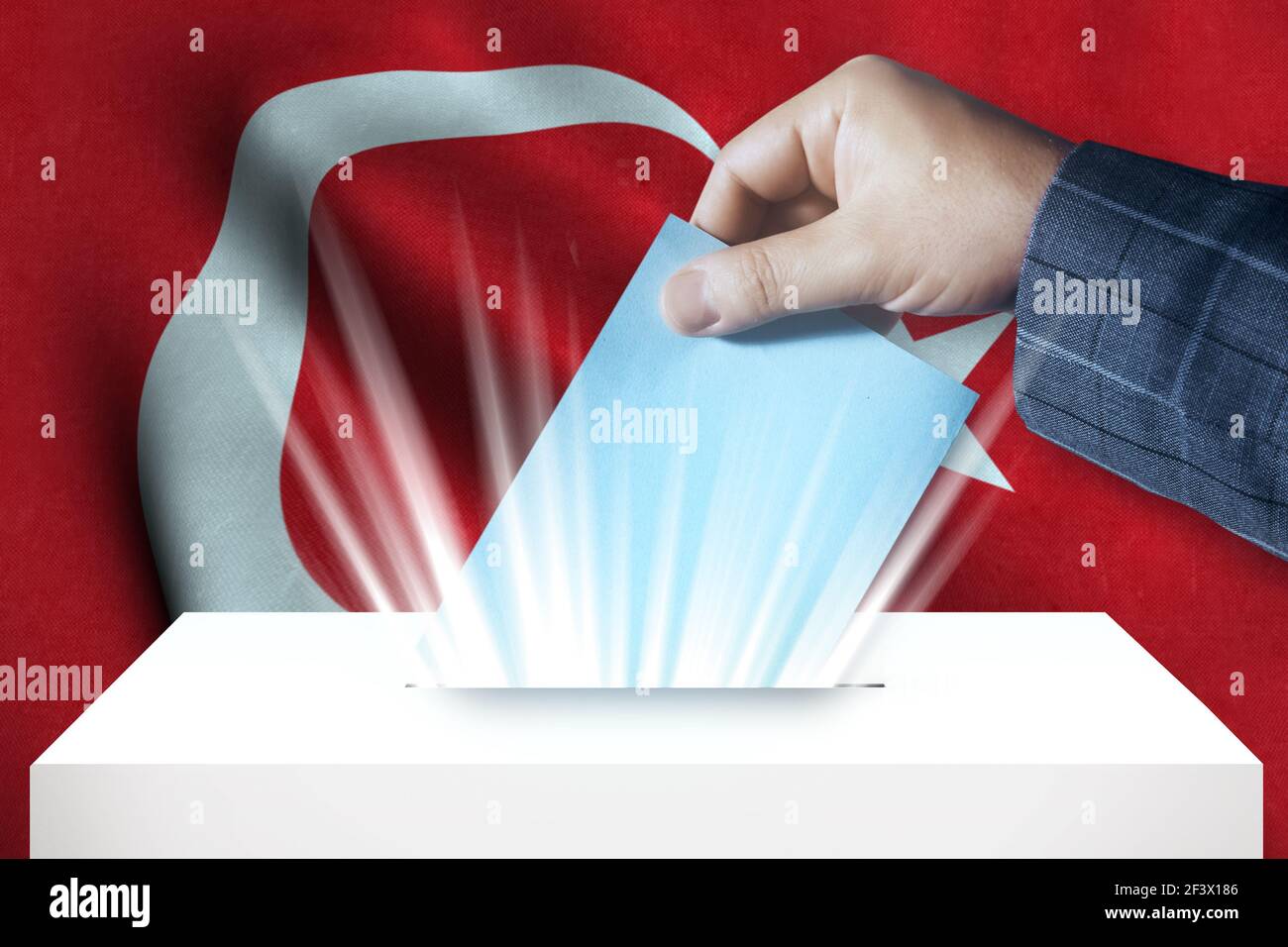 Turkey - Voting On Ballot Box With National Flag Background Stock Photo ...