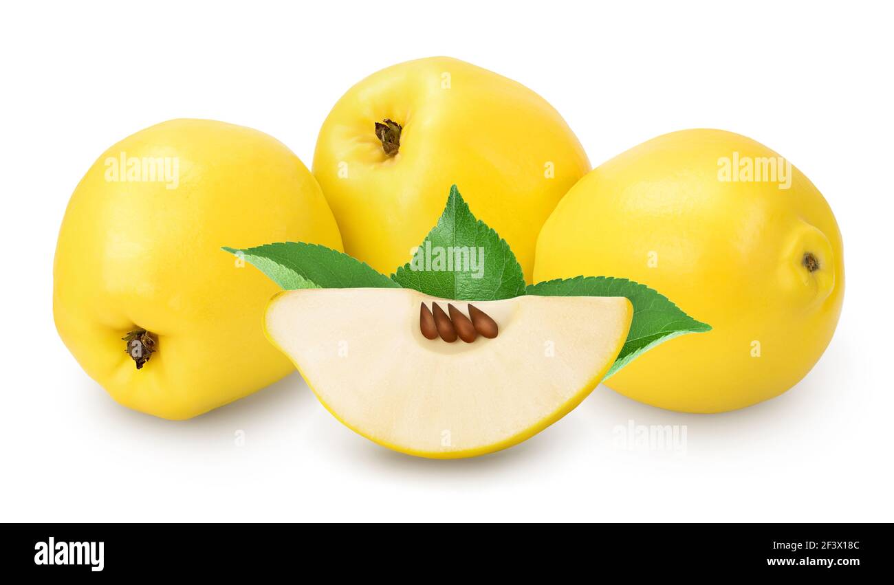 Fresh quince isolated on the white background with clipping path and ...