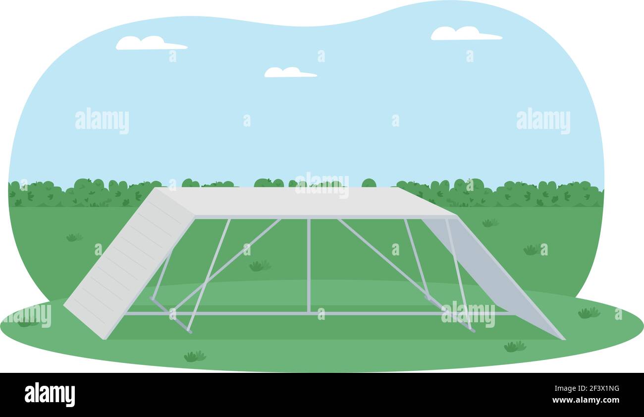 Obstacle course for pet training 2D vector web banner, poster Stock ...