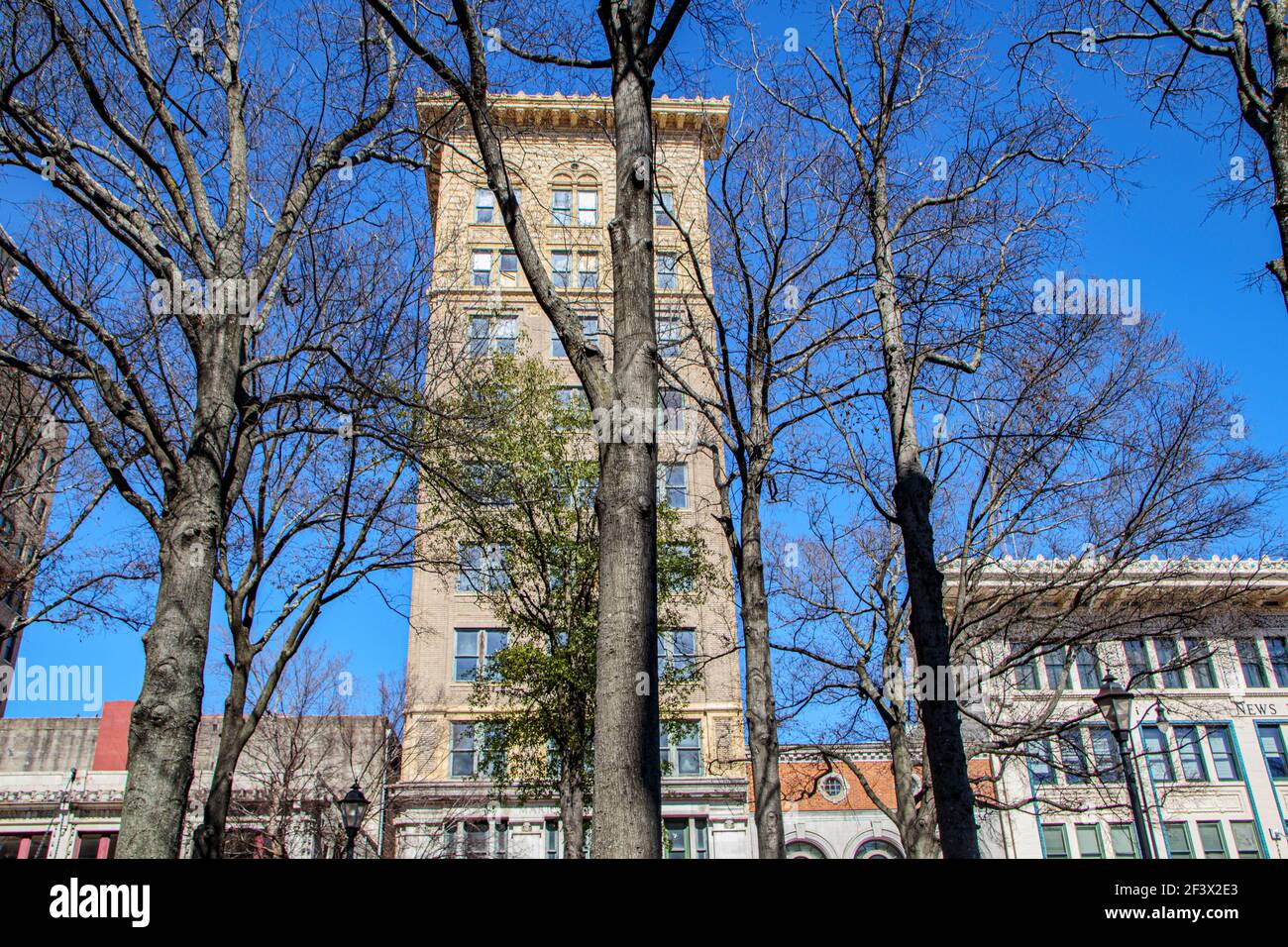 Augusta, Ga USA - 02 21 21: City view of a tall modern building ...