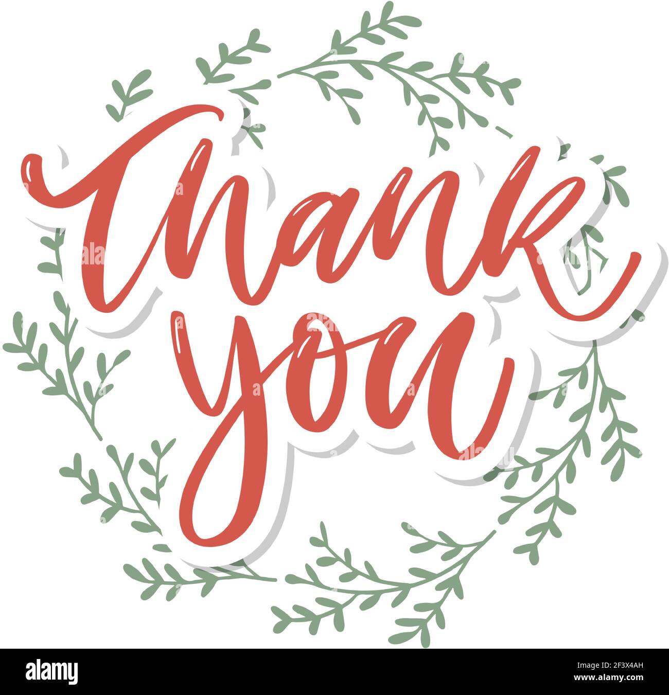 Cute Thank You Script Card Stock Vector Image & Art - Alamy