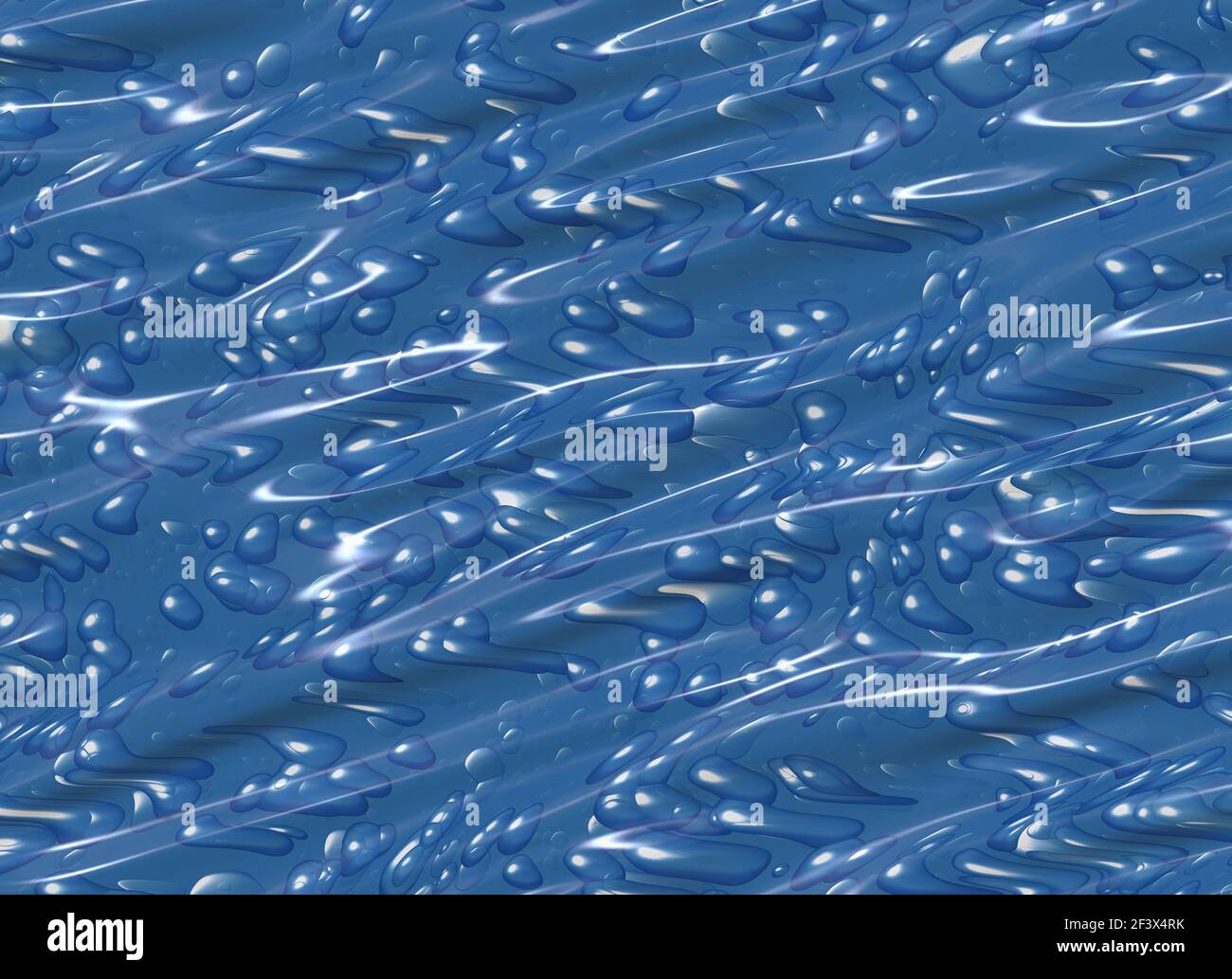 motion many bubbles in flow blue water Stock Photo - Alamy