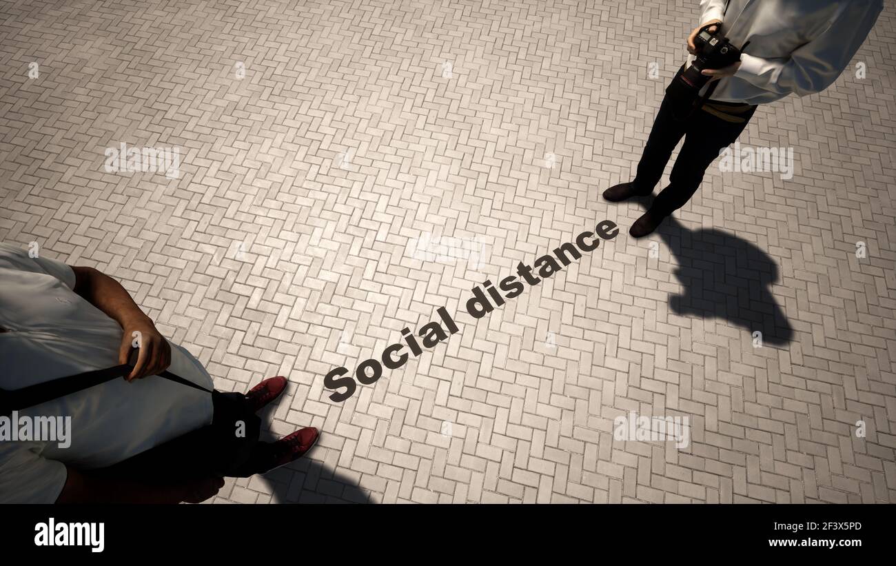 Concept or conceptual 3d illustration of two men meeting following ...