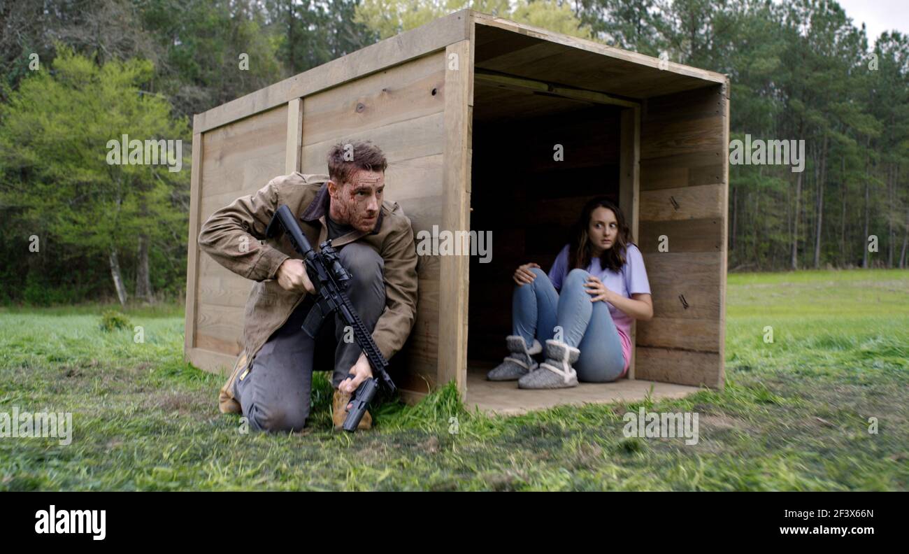JUSTIN HARTLEY and SYLVIA GRACE CRIM in THE HUNT (2020), directed by ...