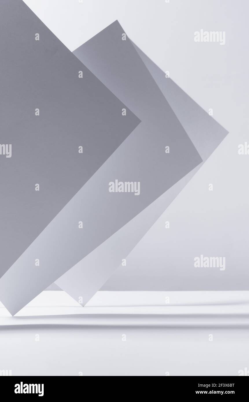 Modern simple geometric white grey abstract background with asymmetric ...