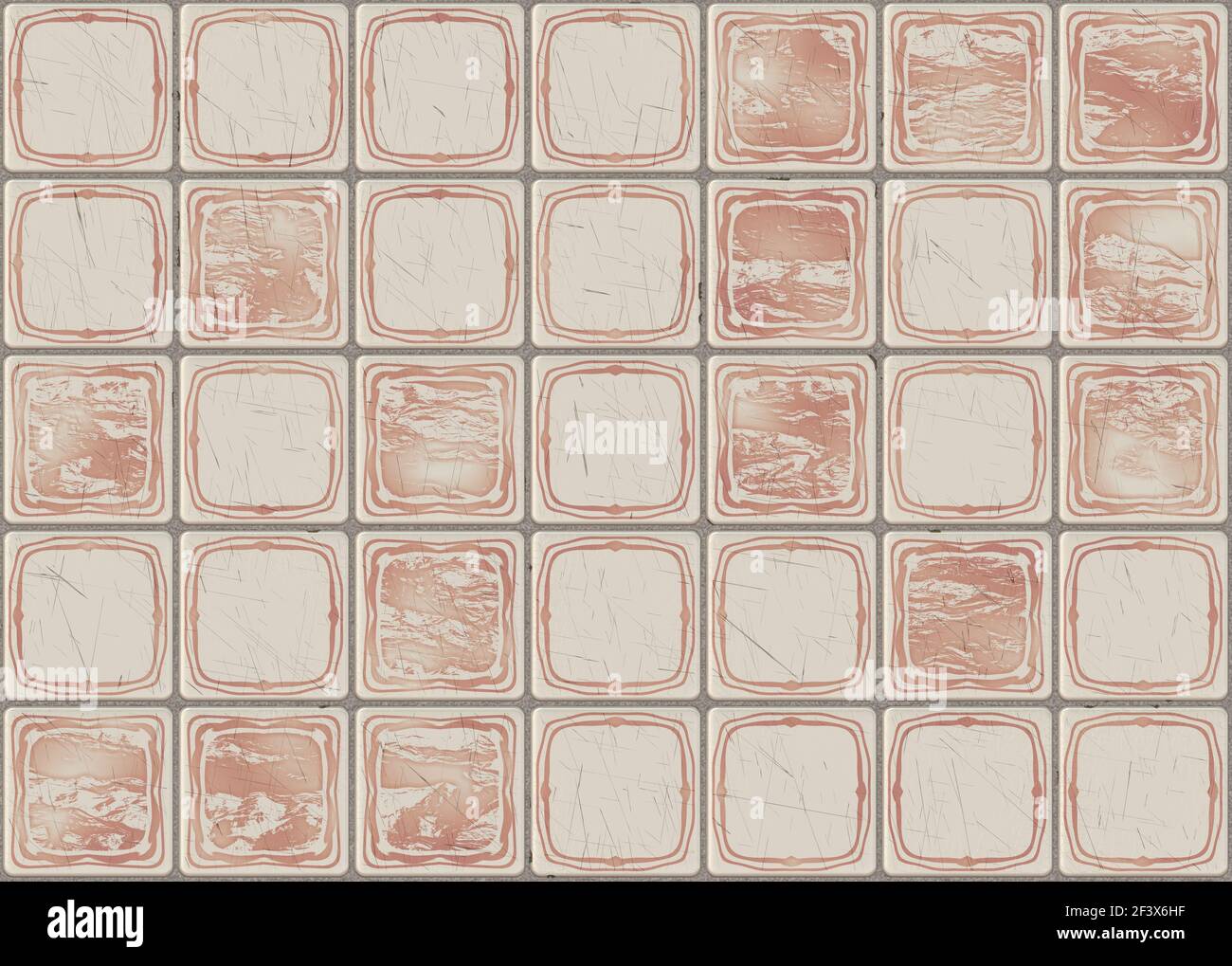 many square ceramic tile with picture. pattern texture Stock Photo - Alamy