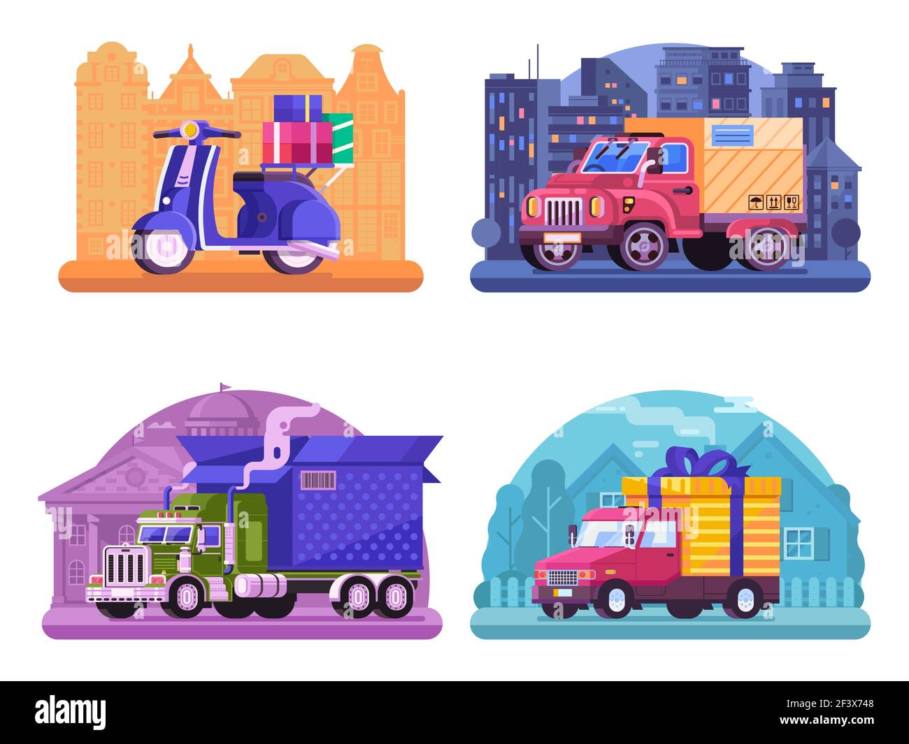 Logistic service vehicles Stock Vector Images - Alamy
