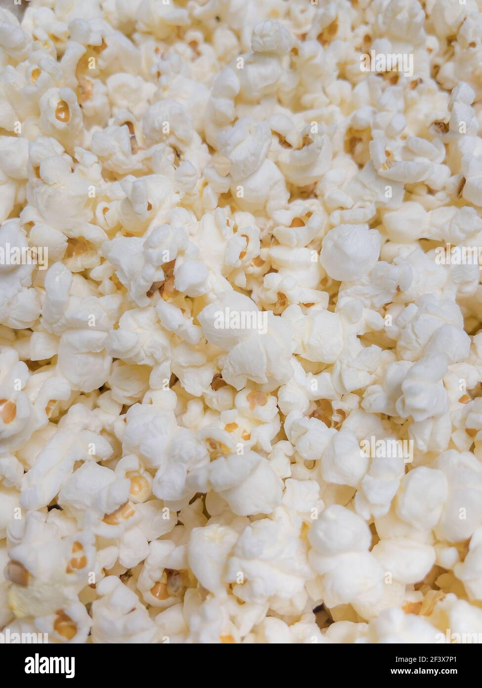 Salted Popcorn background view from above. Top view pop corn Stock ...