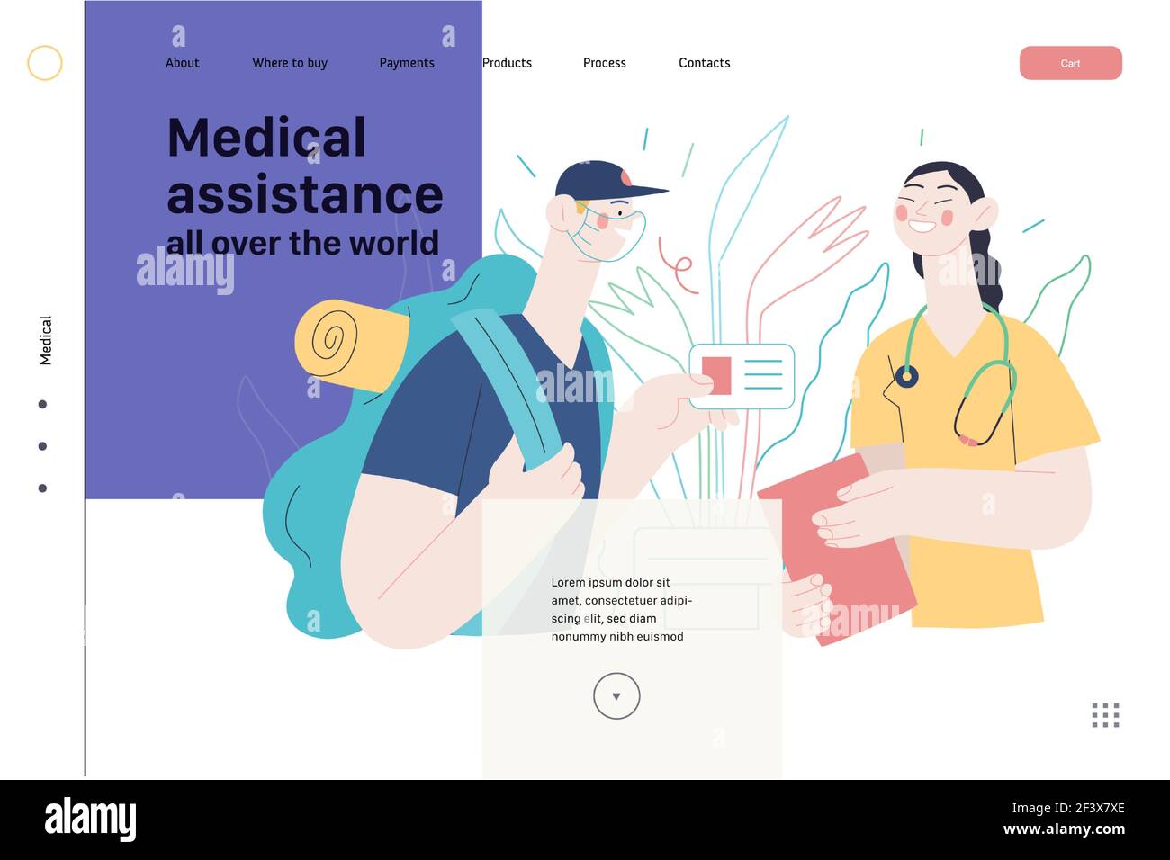 Medical insurance web page template -medical assistance all over the ...