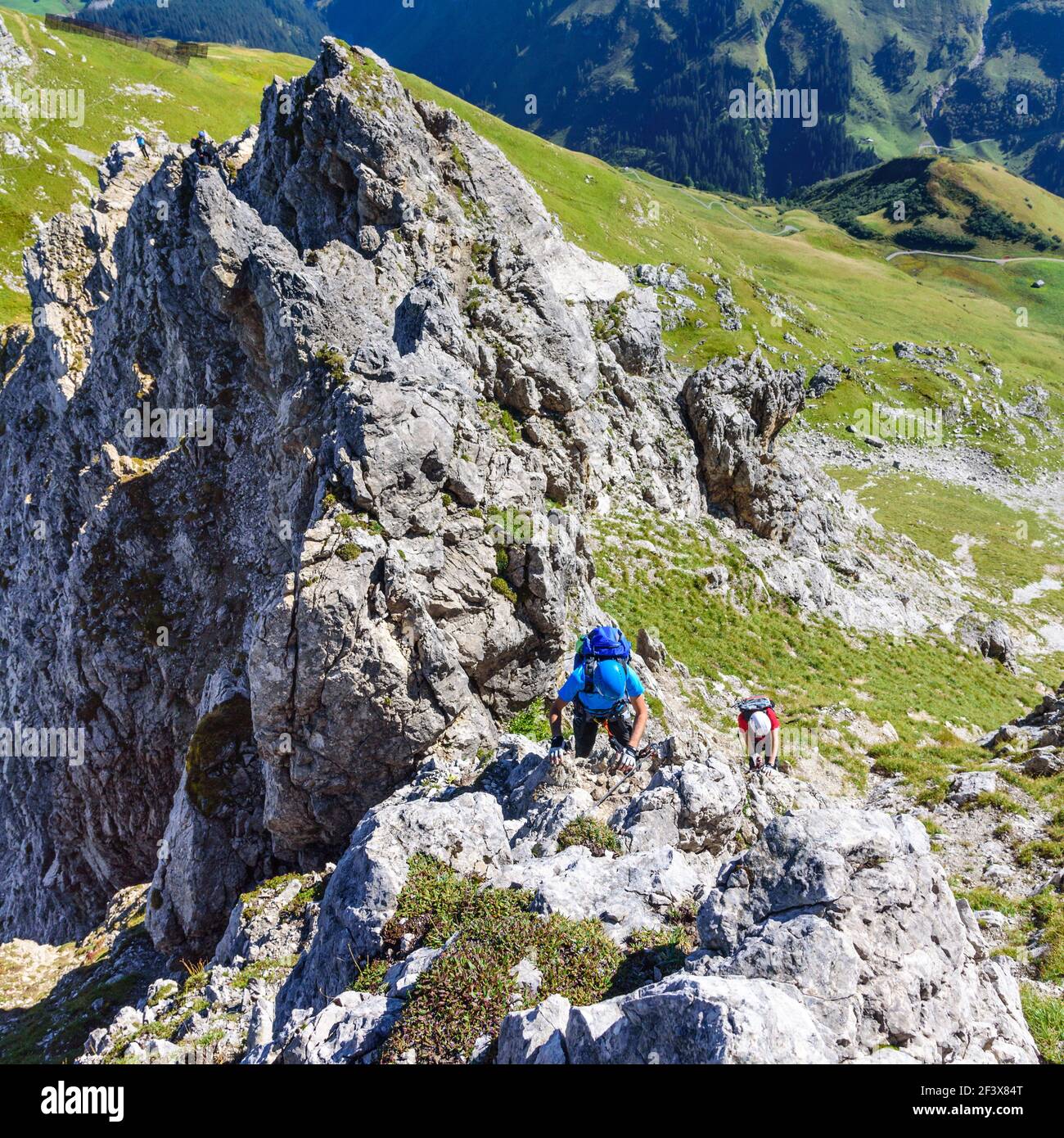 Via Ferrata climbing in high alpine region Stock Photo - Alamy