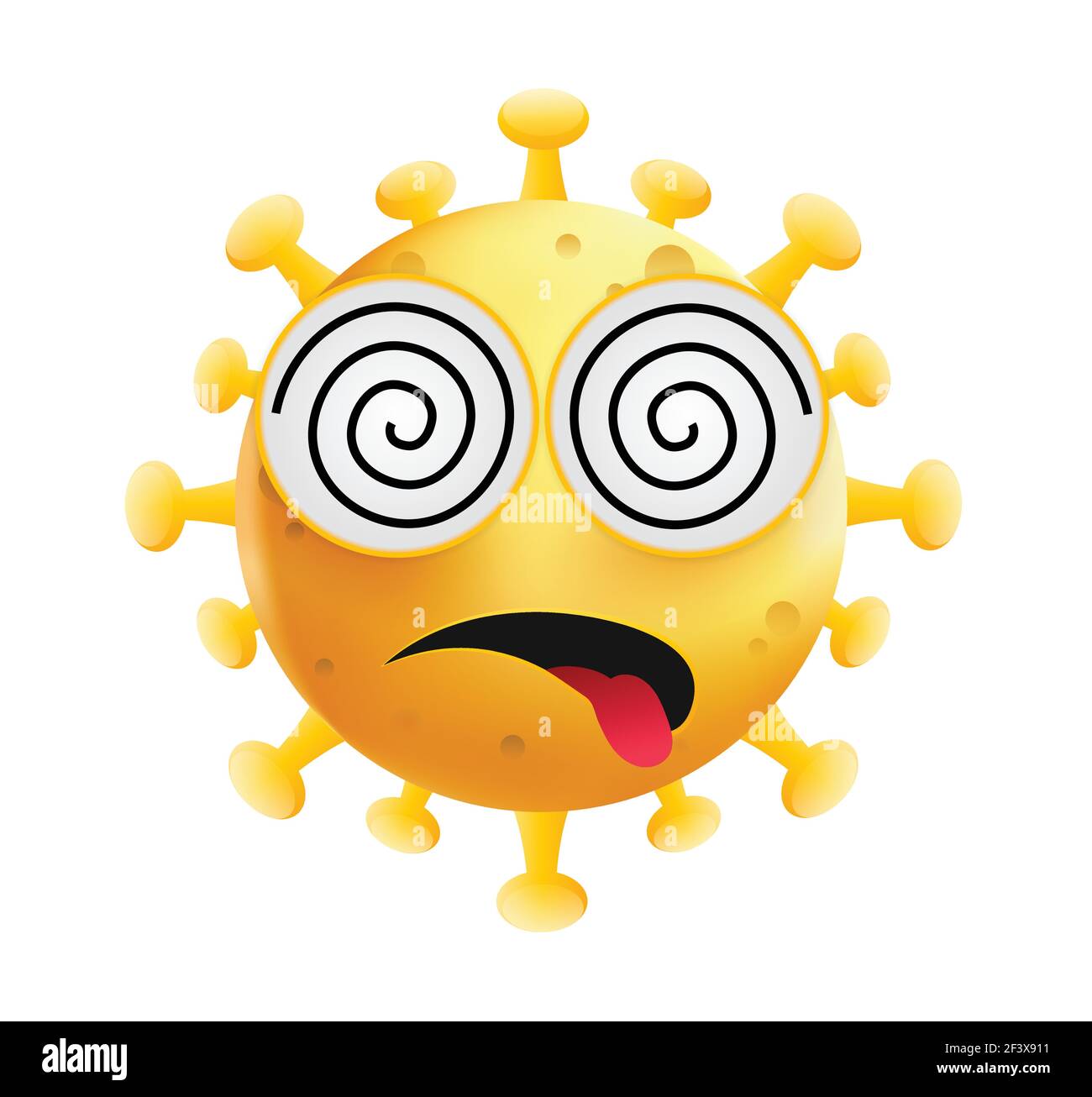 Corona emoji. Coronavirus illustration. Covid Virus cartoon on white ...