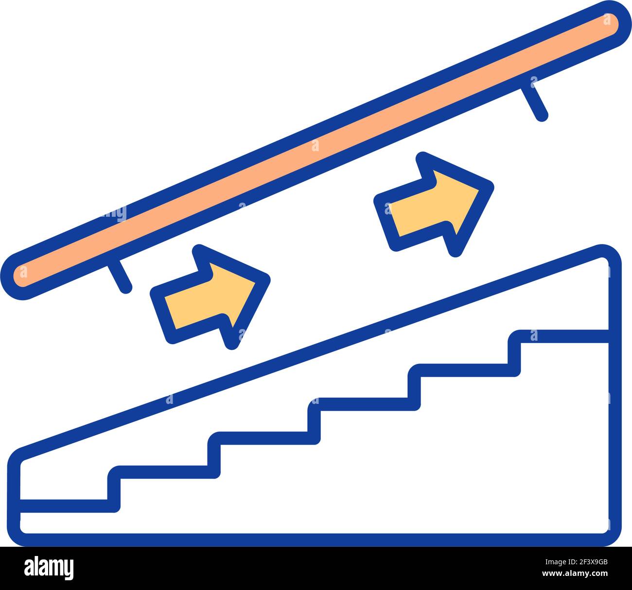 One-way traffic on staircase RGB color icon Stock Vector Image & Art ...