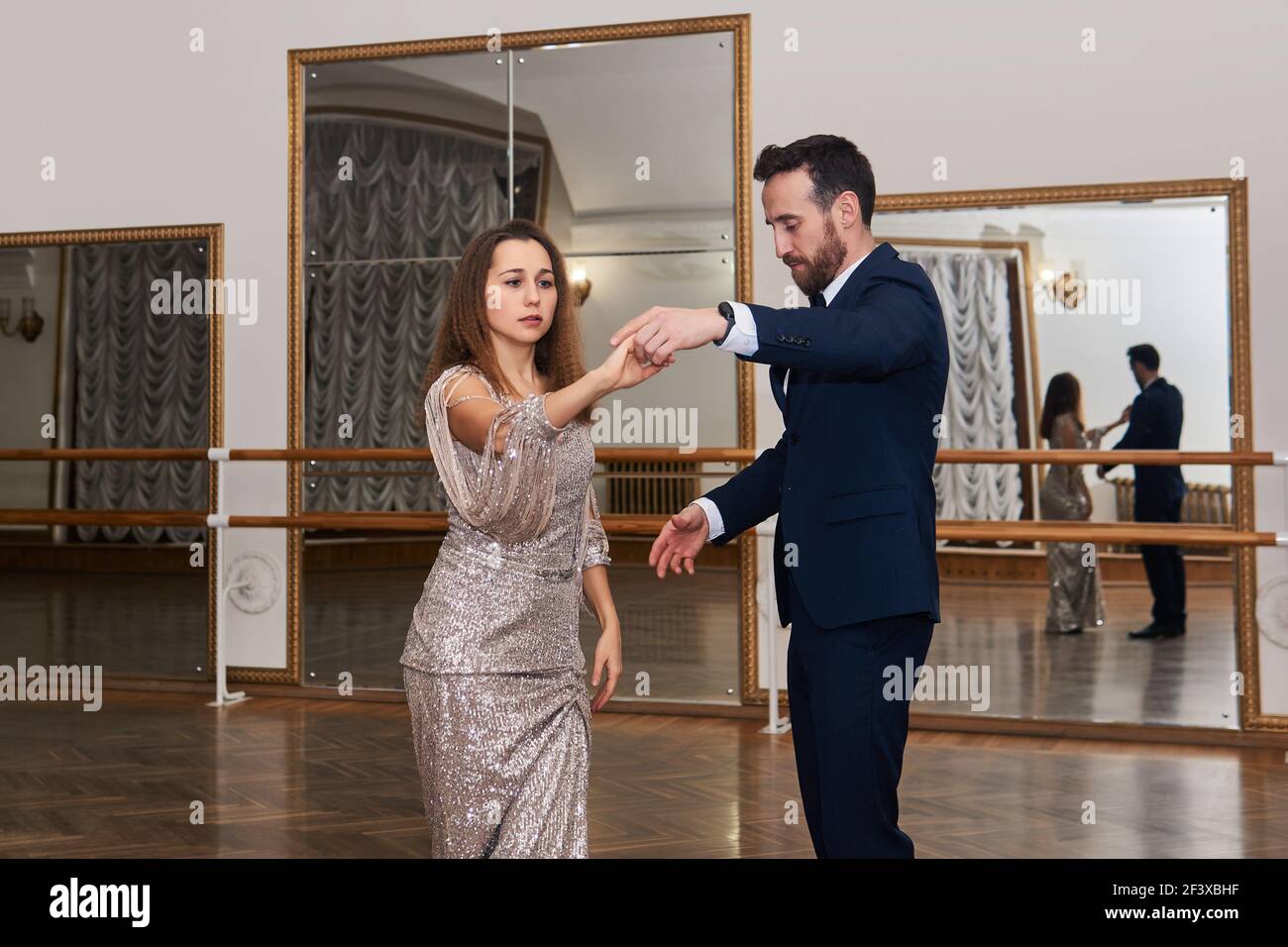 adult couple training dance classical partner dance Stock Photo - Alamy