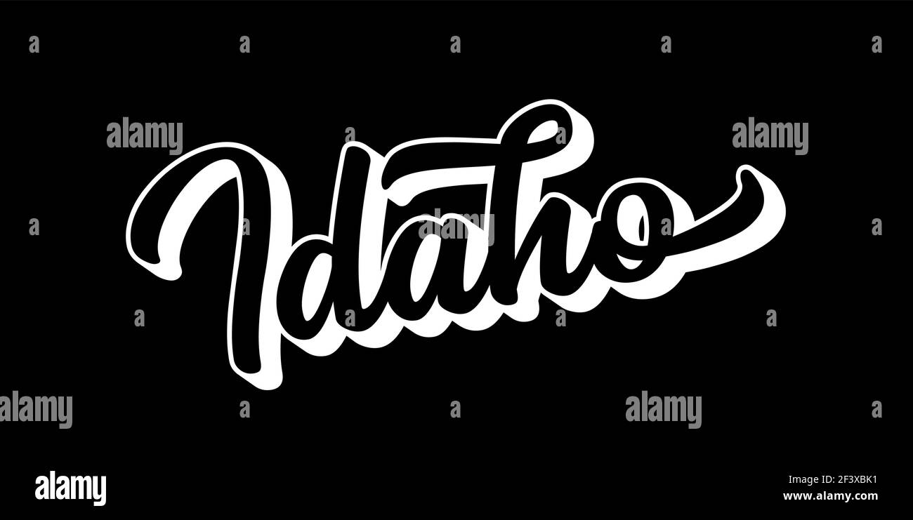Hand sketched IDAHO text. 3D vintage, retro lettering for poster ...