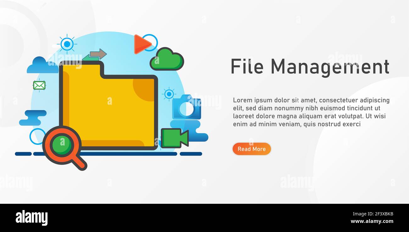 file management Landing page template. creative website template ...