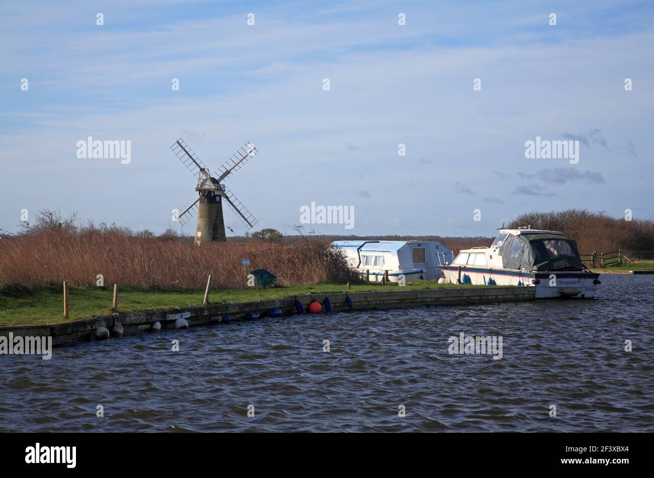 A view across Thurne Dyke and the River Thurne towards St Benet's Level ...