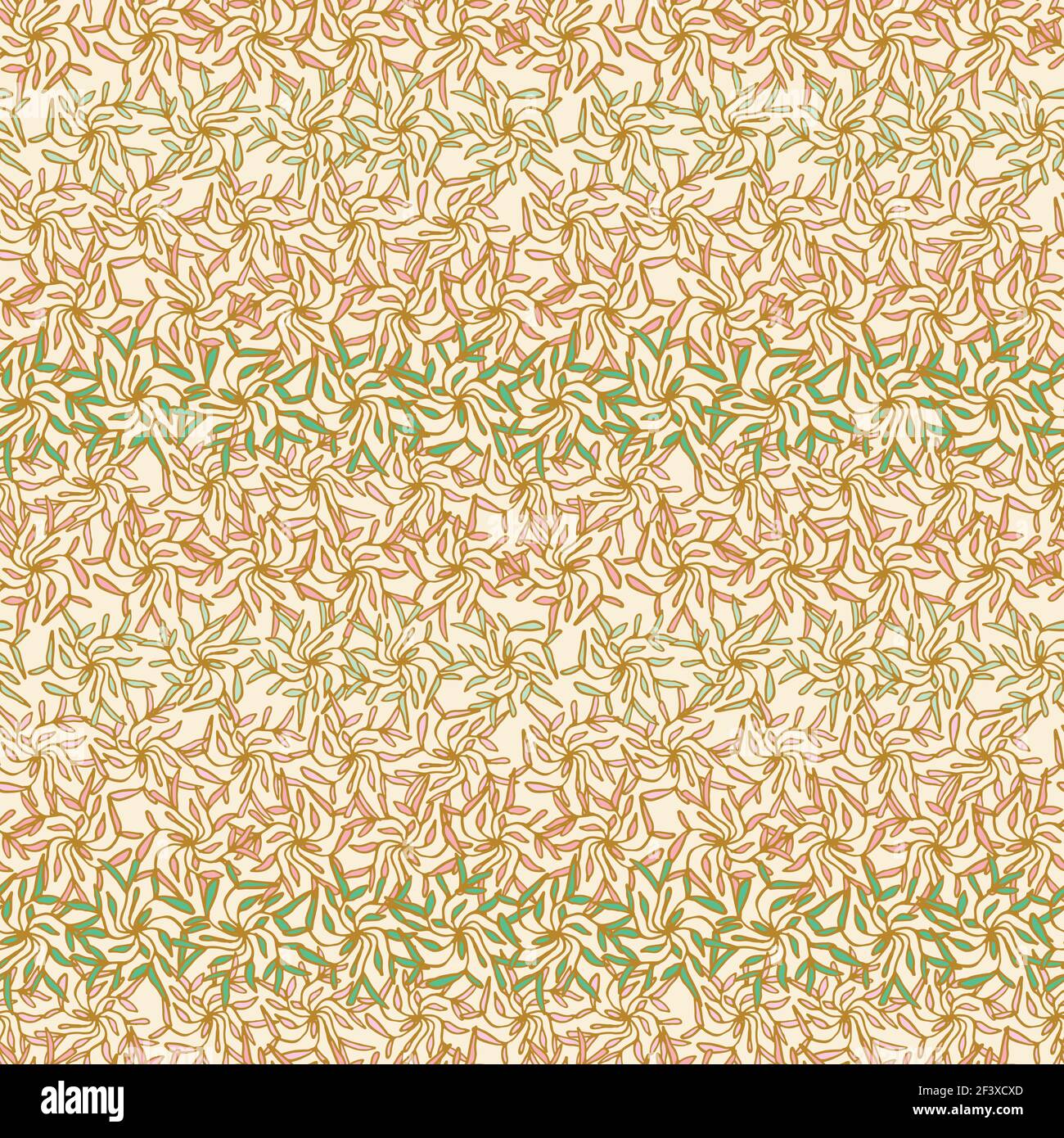 pink and green leaves seamless vector pattern Stock Vector Image & Art ...