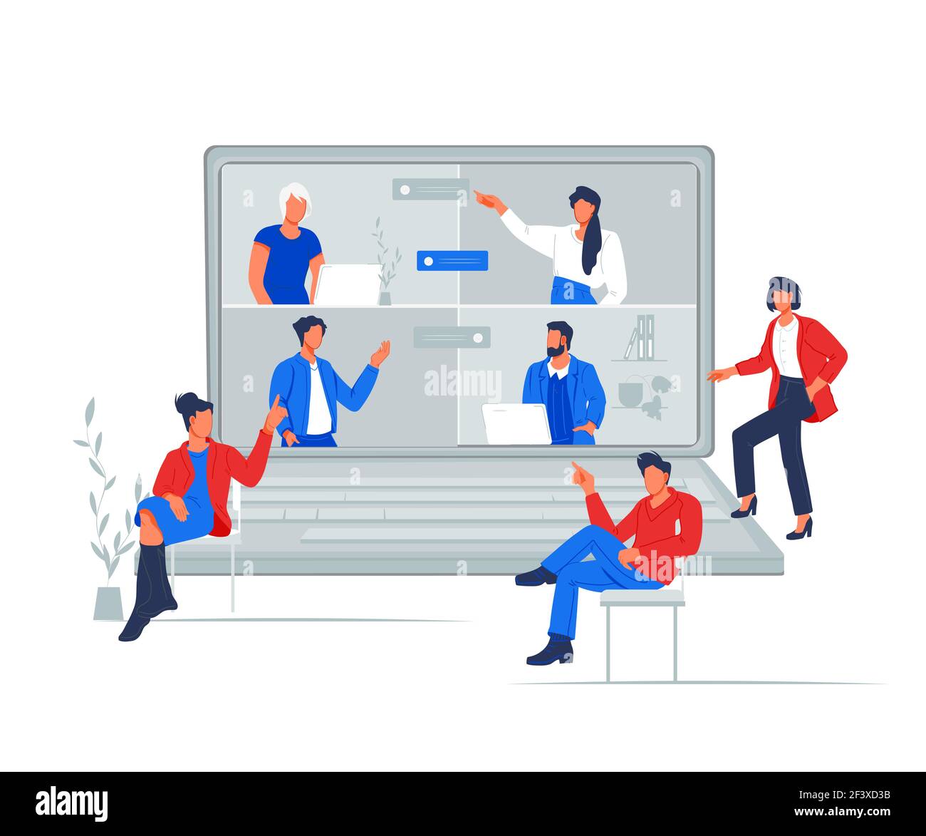 Videoconference Stock Vector Images - Alamy