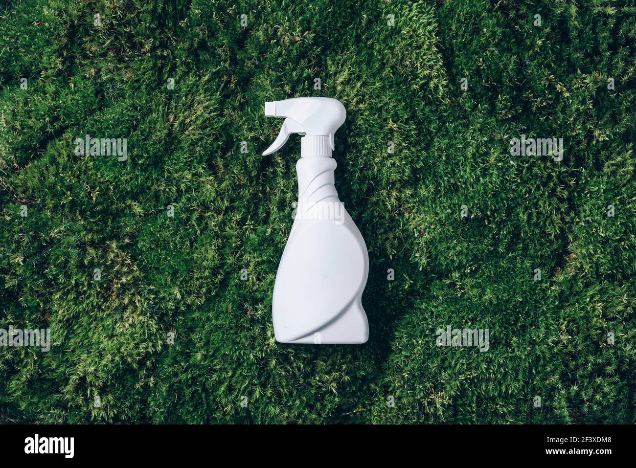 White plastic bottle of cleaning product, household chemicals or liquid ...