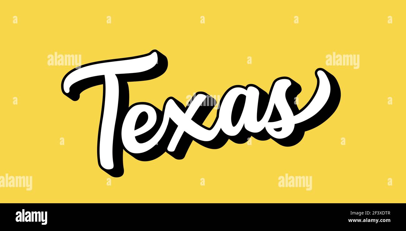 Hand sketched TEXAS text. 3D vintage, retro lettering for poster ...