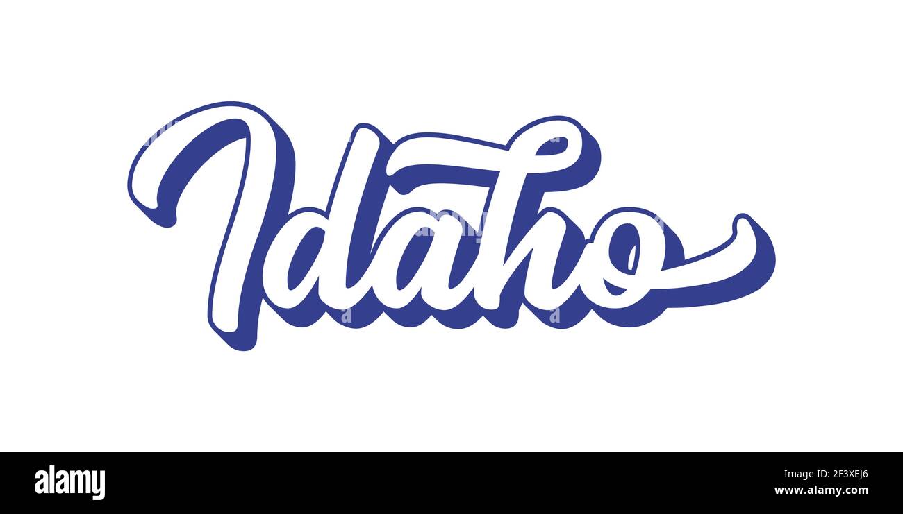 Hand sketched IDAHO text. 3D vintage, retro lettering for poster ...